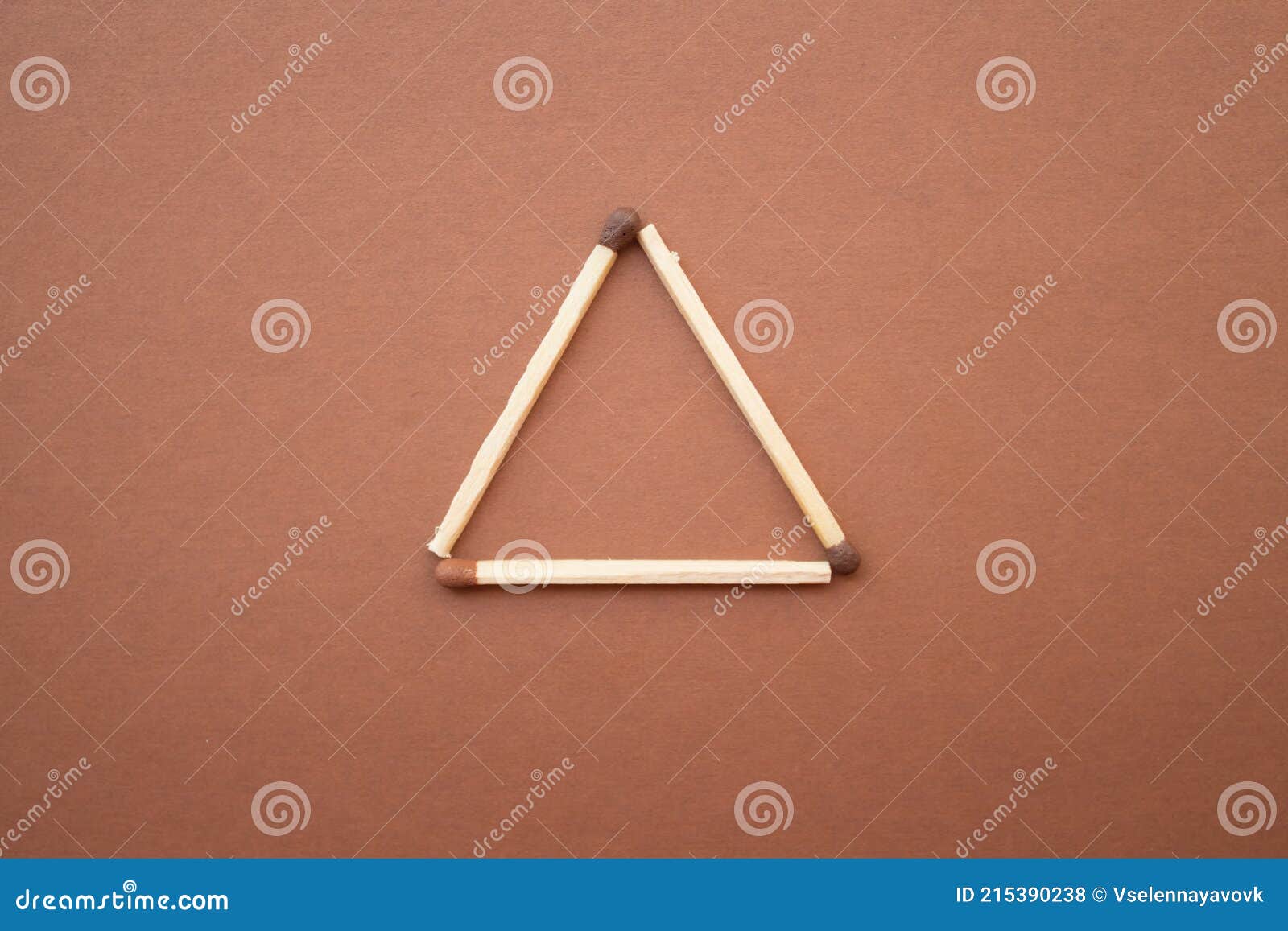 Isosceles Triangle on a Bright Background. Matchstick Pyramid on ...