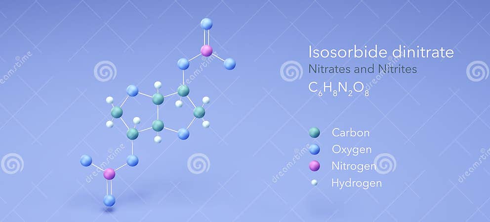 Isosorbide Dinitrate Molecule, Molecular Structures, Nitrates and ...