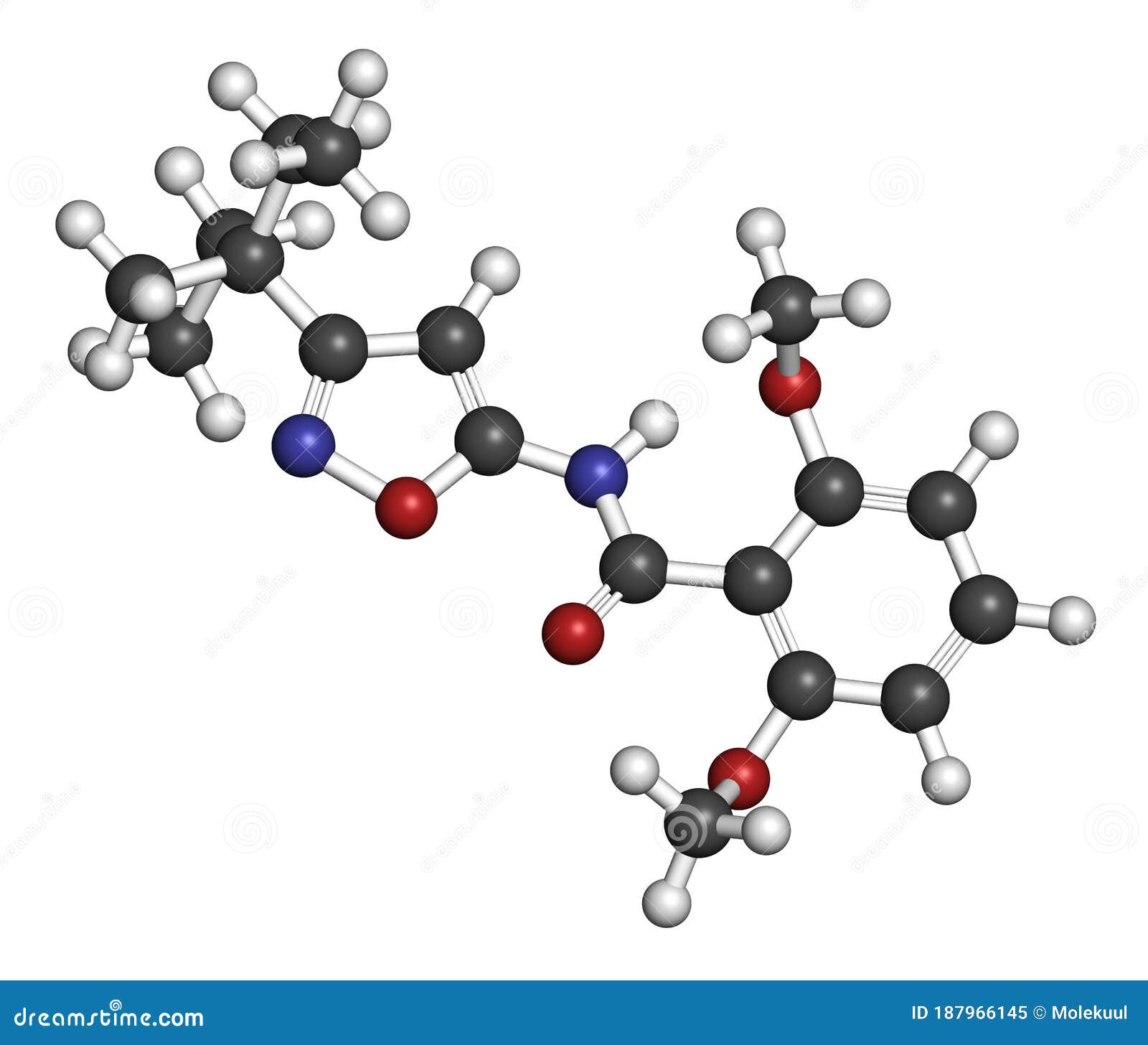 Benzamide Molecule, Structural Chemical Formula, Ball-and-stick Model ...
