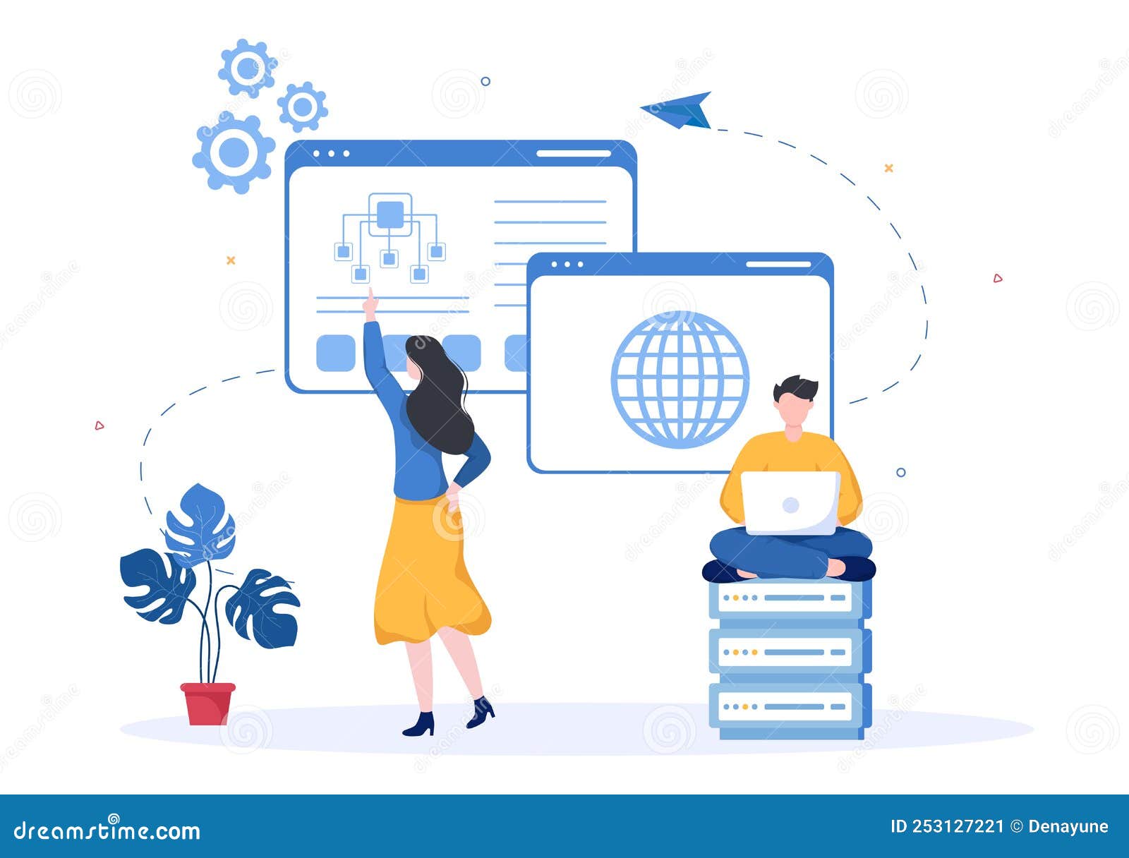 ISP or Internet Service Provider Illustration with Keywords and Icons ...