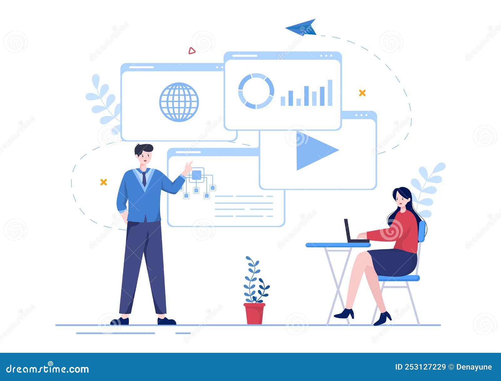 ISP or Internet Service Provider Illustration with Keywords and Icons ...