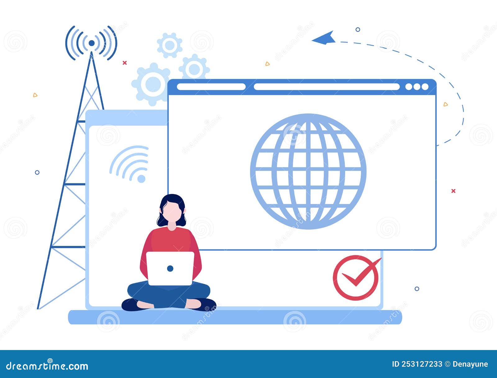 ISP or Internet Service Provider Illustration with Keywords and Icons ...