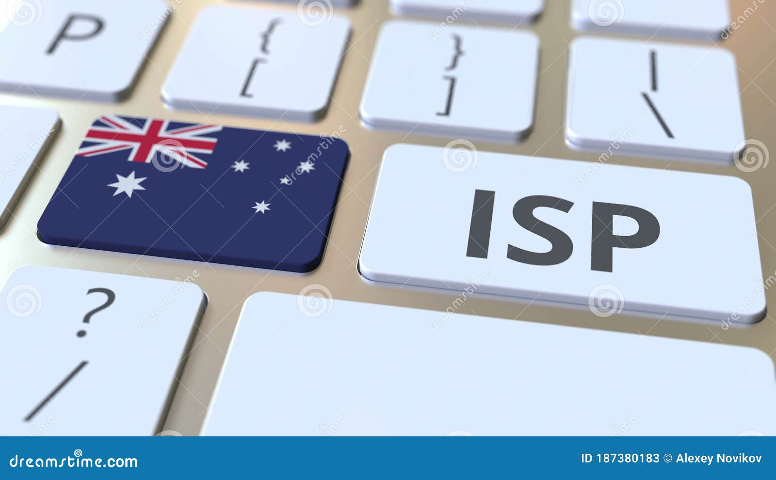 ISP or Internet Service Provider Text and Flag of Australia on the ...