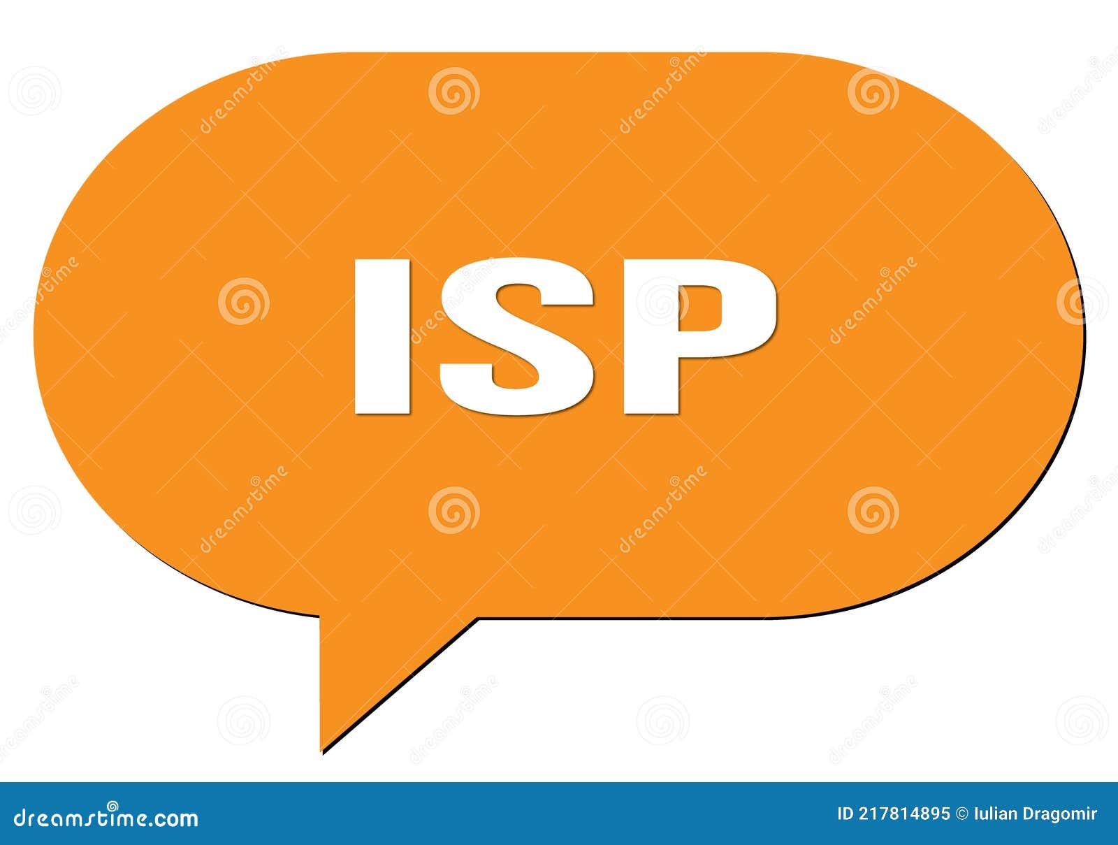 ISP Text Written in an Orange Speech Bubble Stock Illustration ...