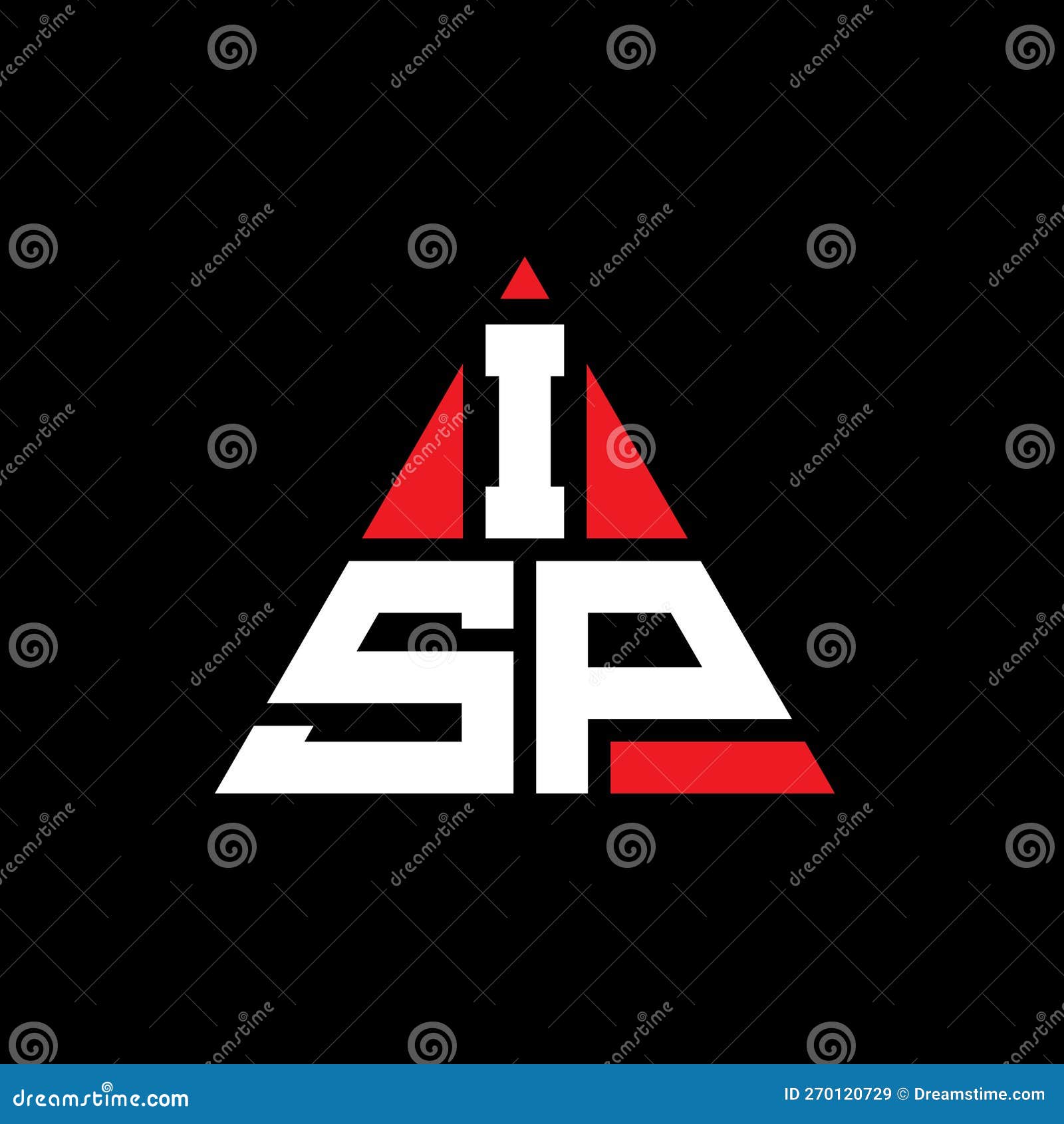 ISP Triangle Letter Logo Design With Triangle Shape. ISP Triangle Logo ...