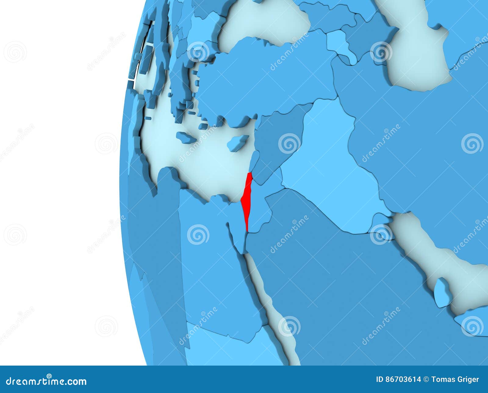 Israel on blue globe stock illustration. Illustration of blue - 86703614