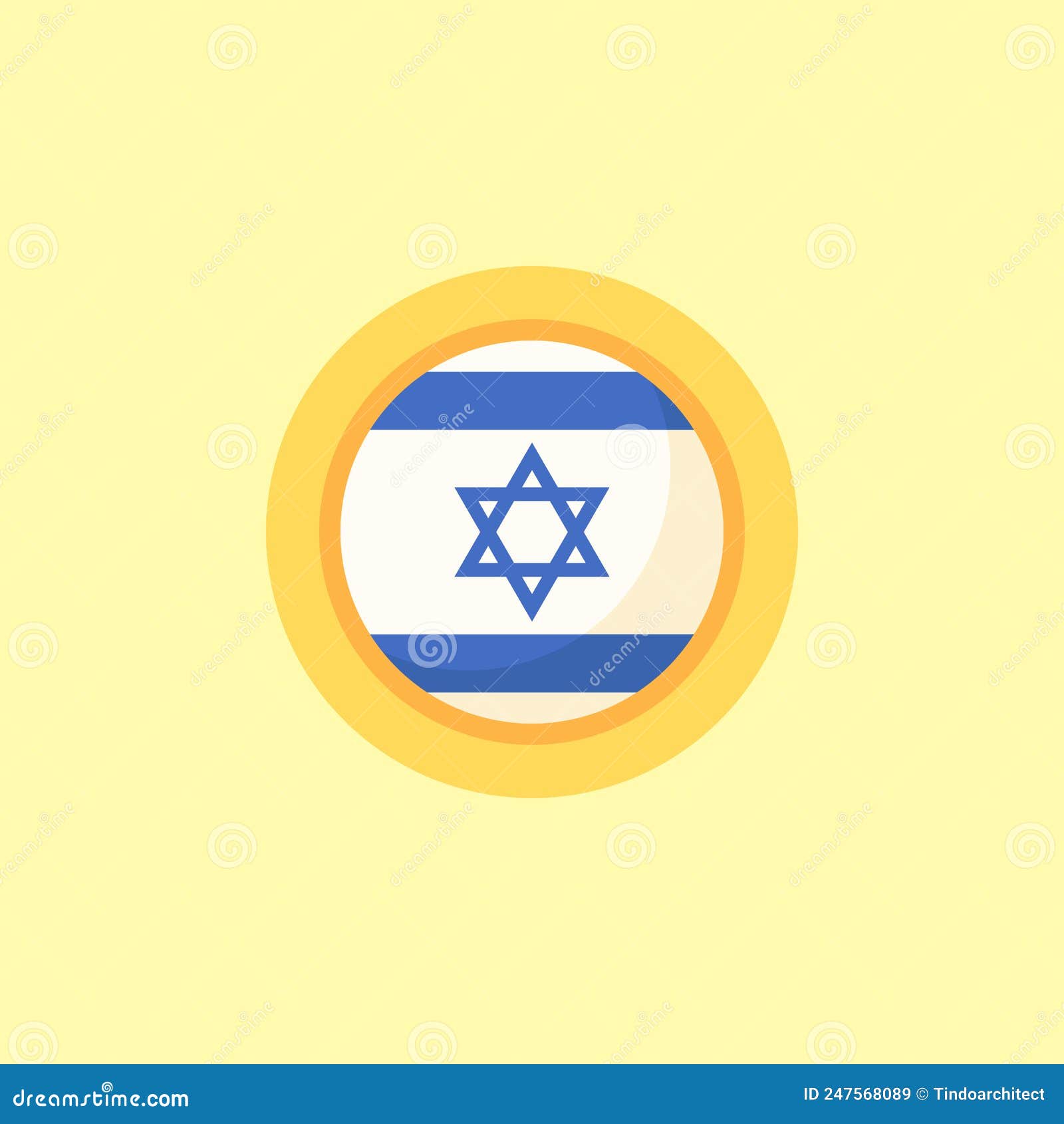 Israel - Circular Flag stock vector. Illustration of round - 247568089