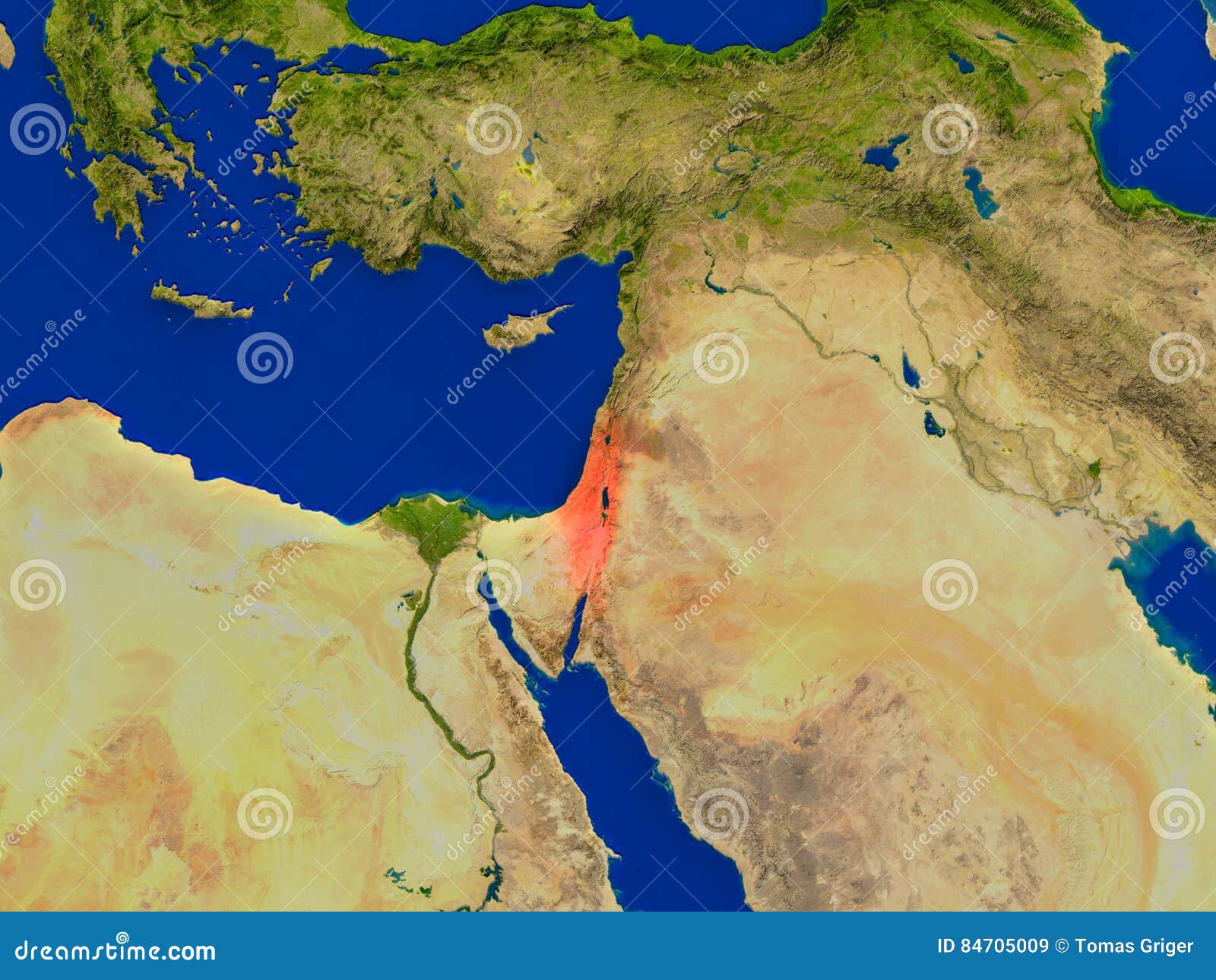 Israel del espacio en rojo stock de ilustración. Ilustración de clima ...