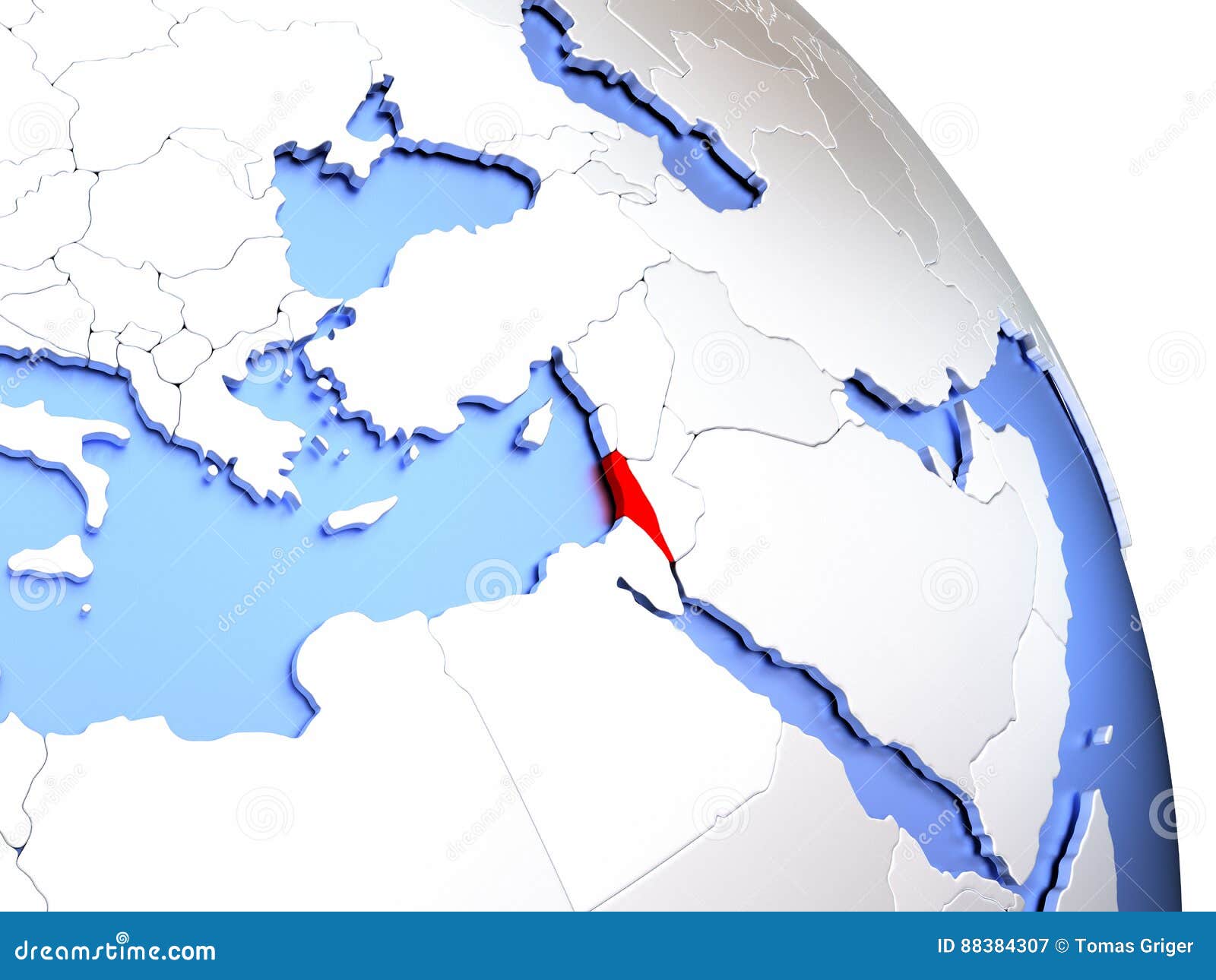 Israel on elegant globe stock illustration. Illustration of political ...