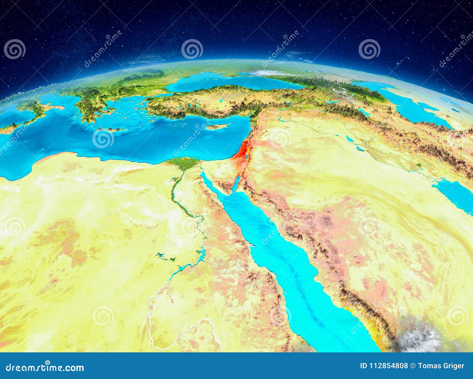 Israel en la tierra stock de ilustración. Ilustración de satélite ...