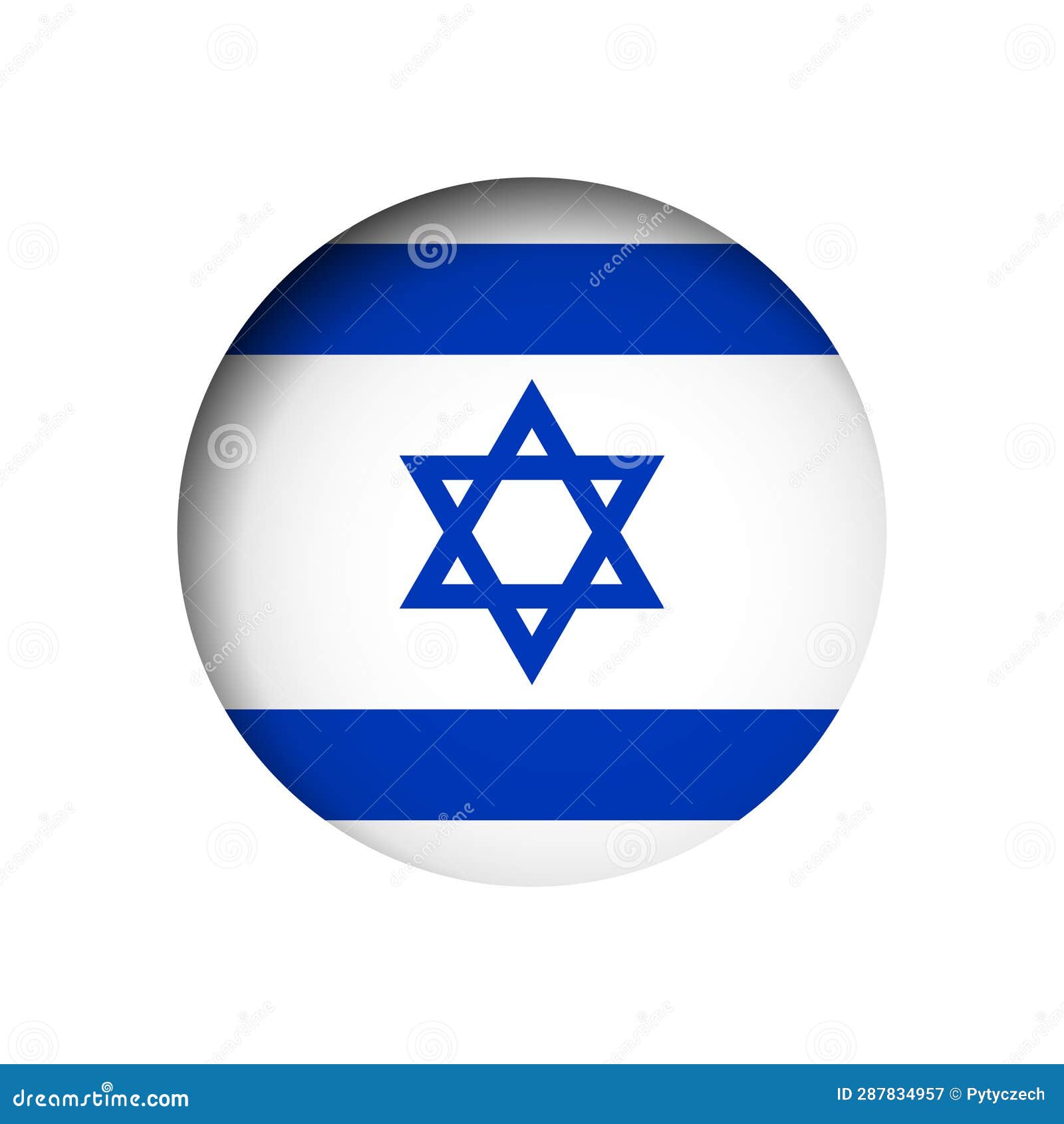 Circle Vector Flag of Israel Stock Illustration - Illustration of drop ...