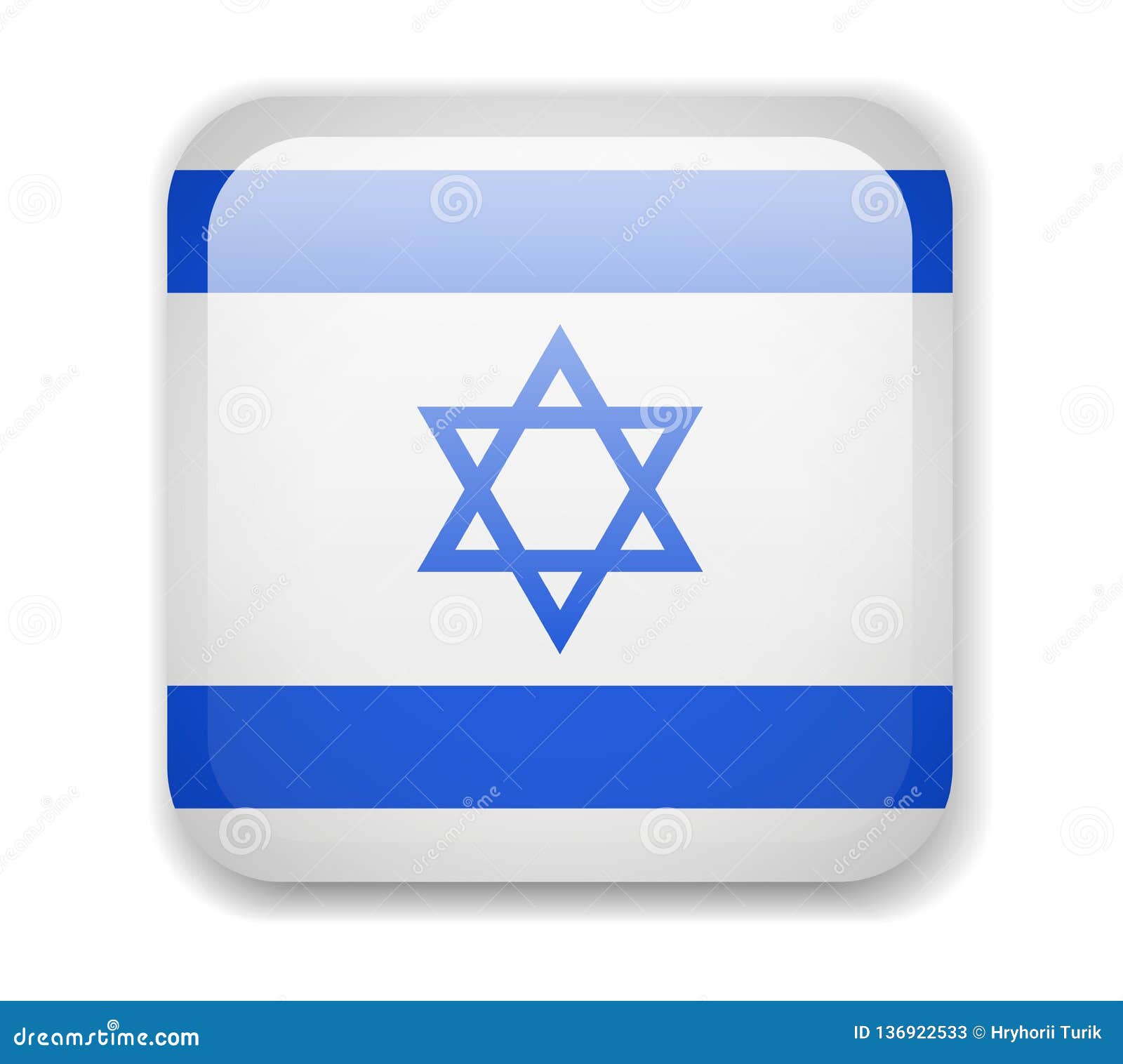 Israel Flag. Bright Square Icon on a White Background Stock Vector ...