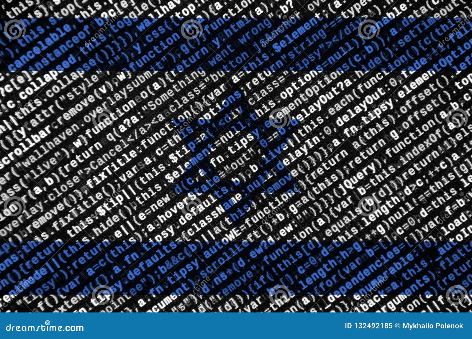 Israel Flag is Depicted on the Screen with the Program Code. the ...