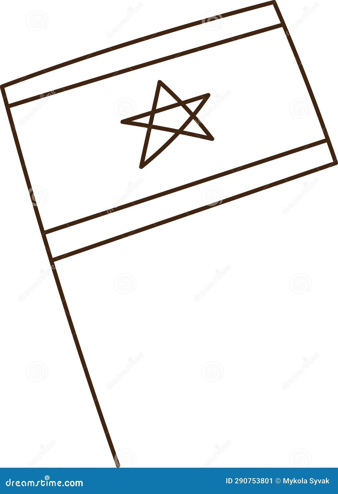 Israel Flag Doodle stock illustration. Illustration of drawn - 290753801