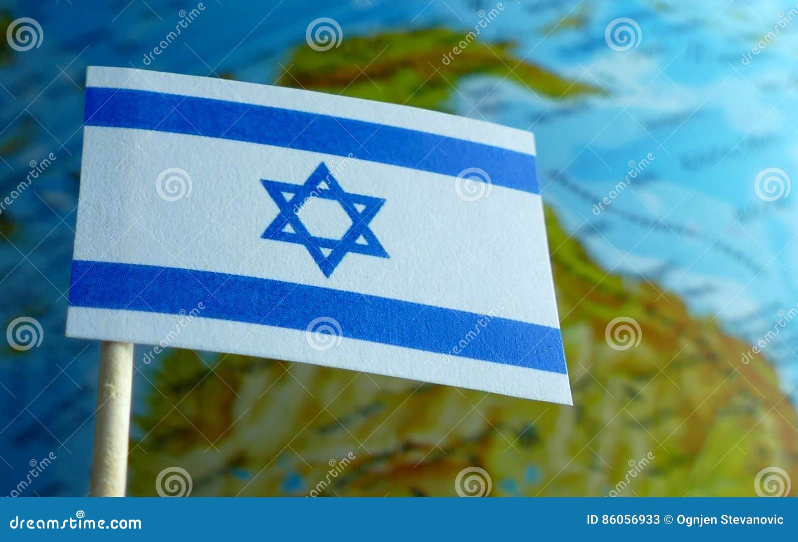 Israel Flag with a Globe Map As a Background Stock Image - Image of ...
