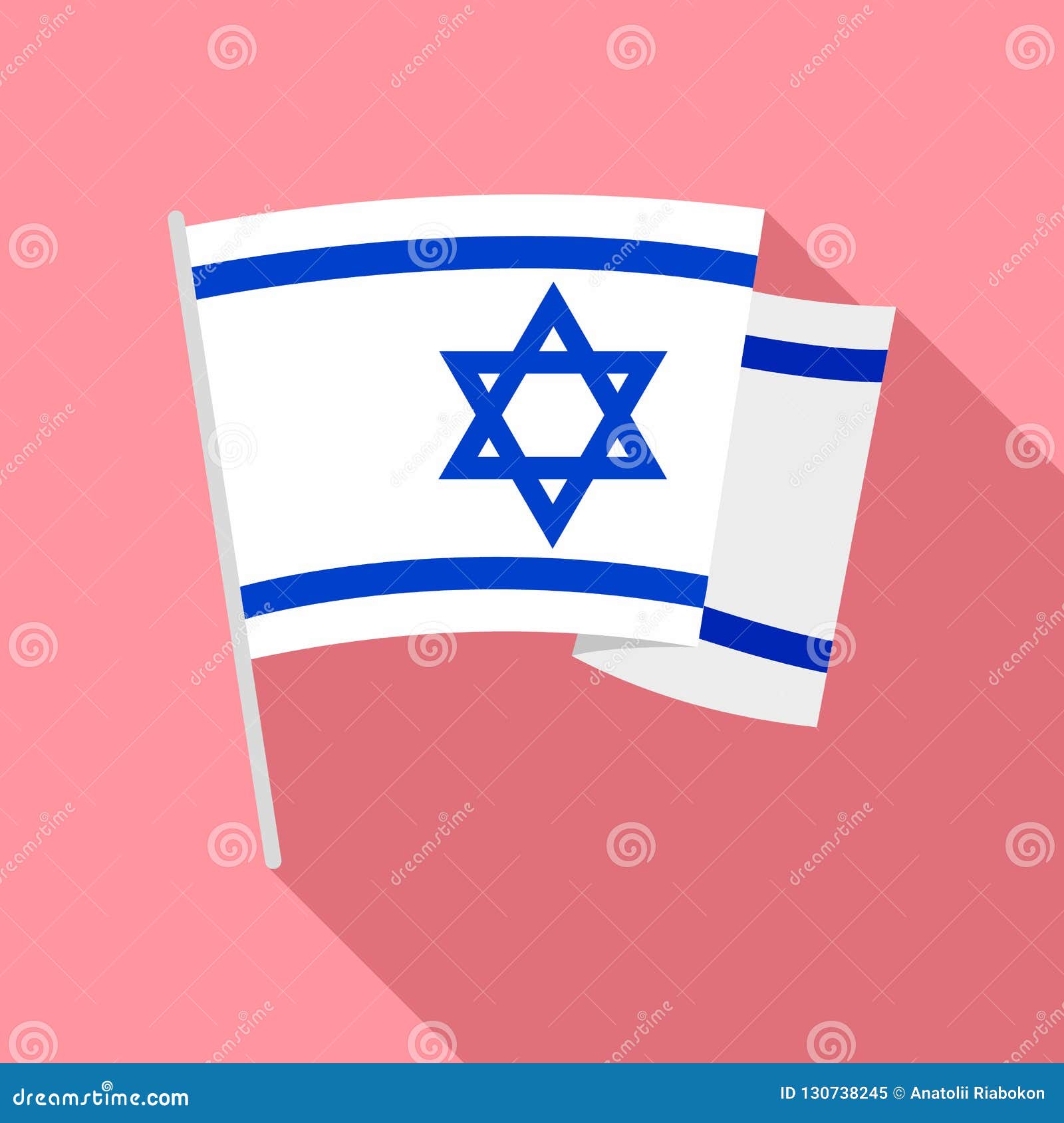 Israel Flag Icon, Flat Style Stock Vector - Illustration of flat ...