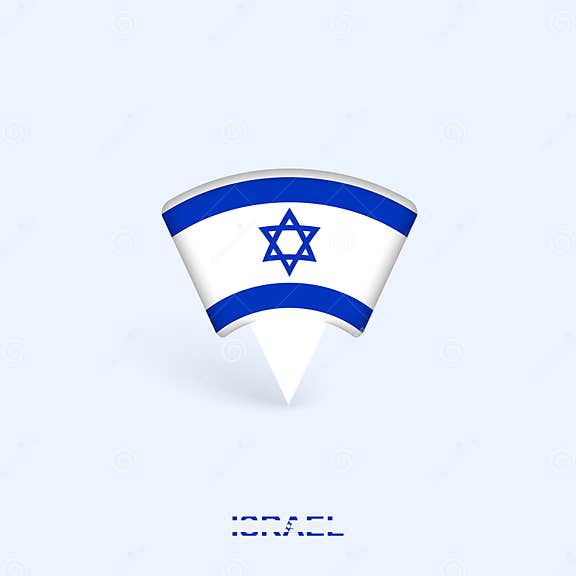 Israel Flag Map Pointer Design with Shadow Stock Illustration ...