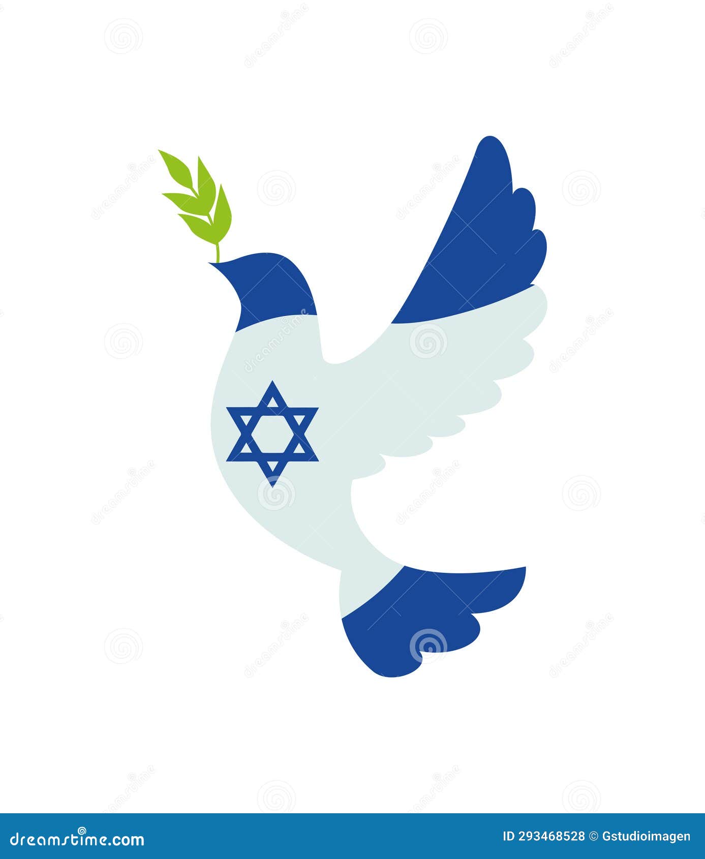 Israel flag in peace dove stock vector. Illustration of patriotic ...