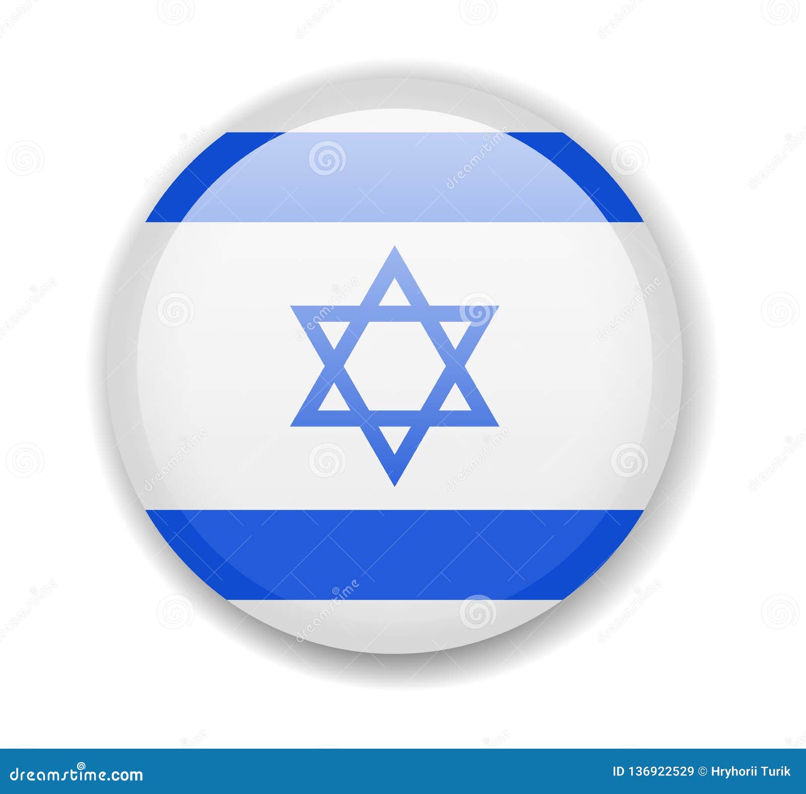 Israel Flag. Round Bright Icon on a White Background Stock Vector ...