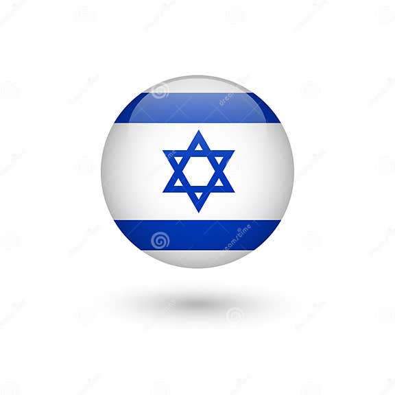 Israel flag round glossy stock vector. Illustration of graphic - 147596841
