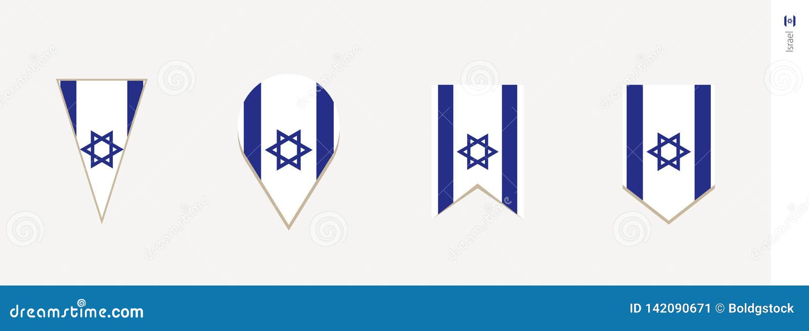 Israel Flag in Vertical Design, Vector Illustration Stock Vector ...