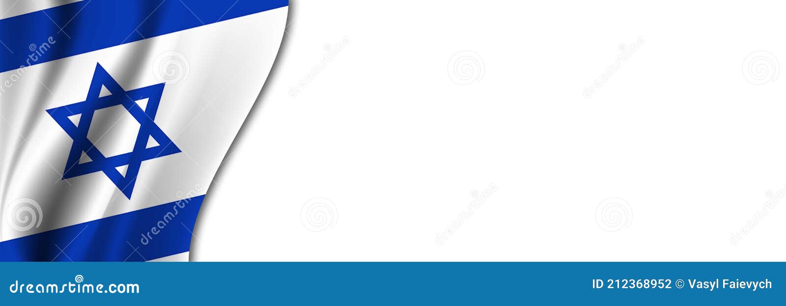 Israel Flag on White Background. White Background with Place for Text ...