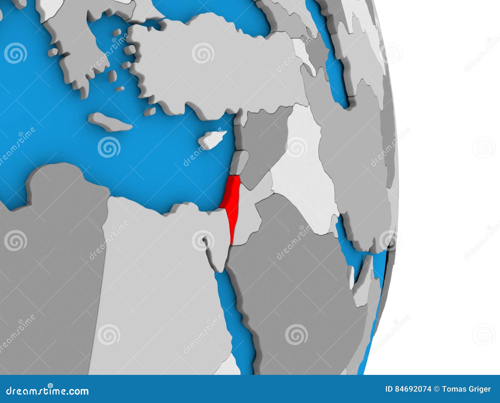 Israel on globe stock illustration. Illustration of israeli - 84692074