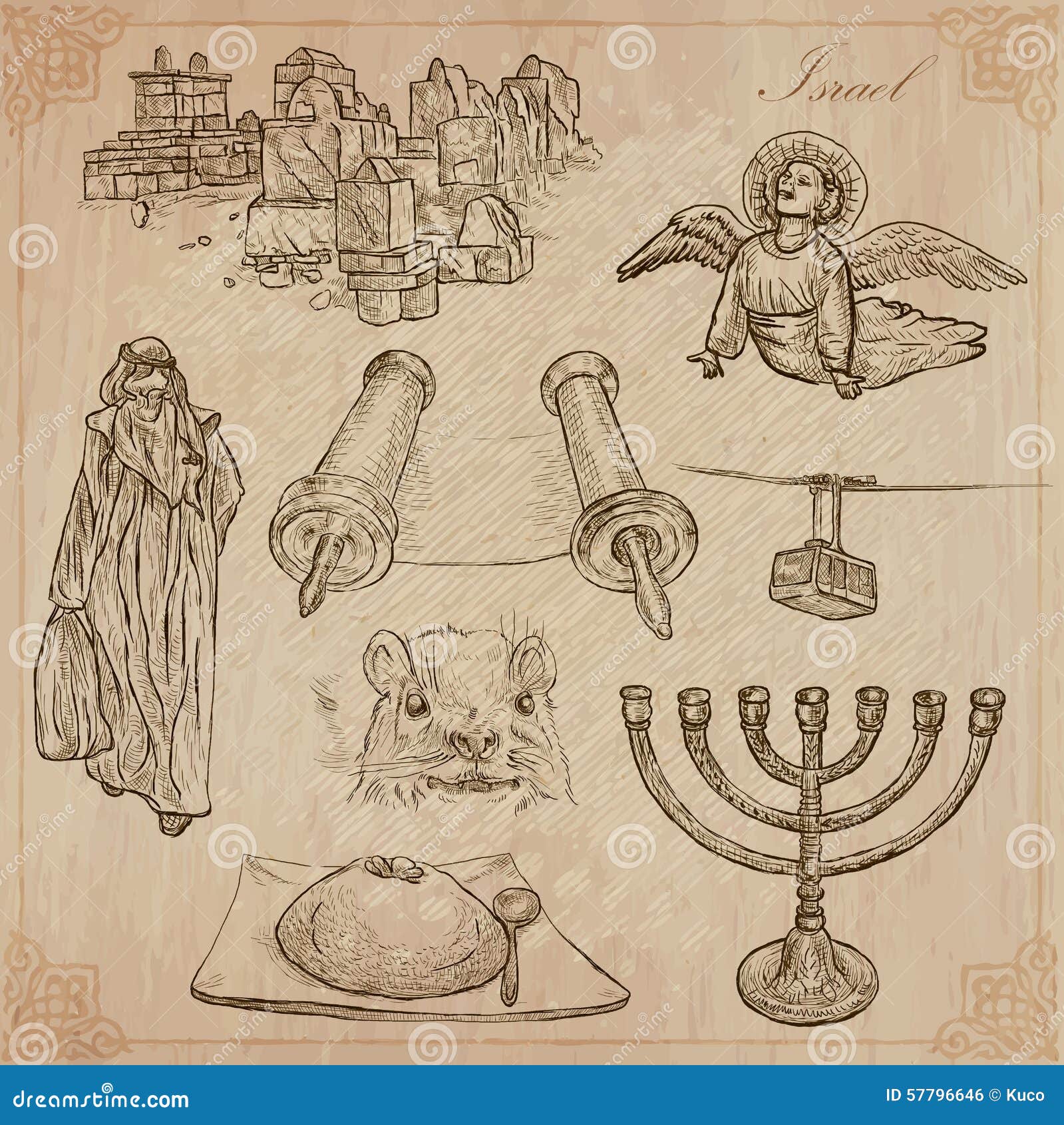Israel - an Hand Drawn Collection. Vector Pack. Stock Vector ...