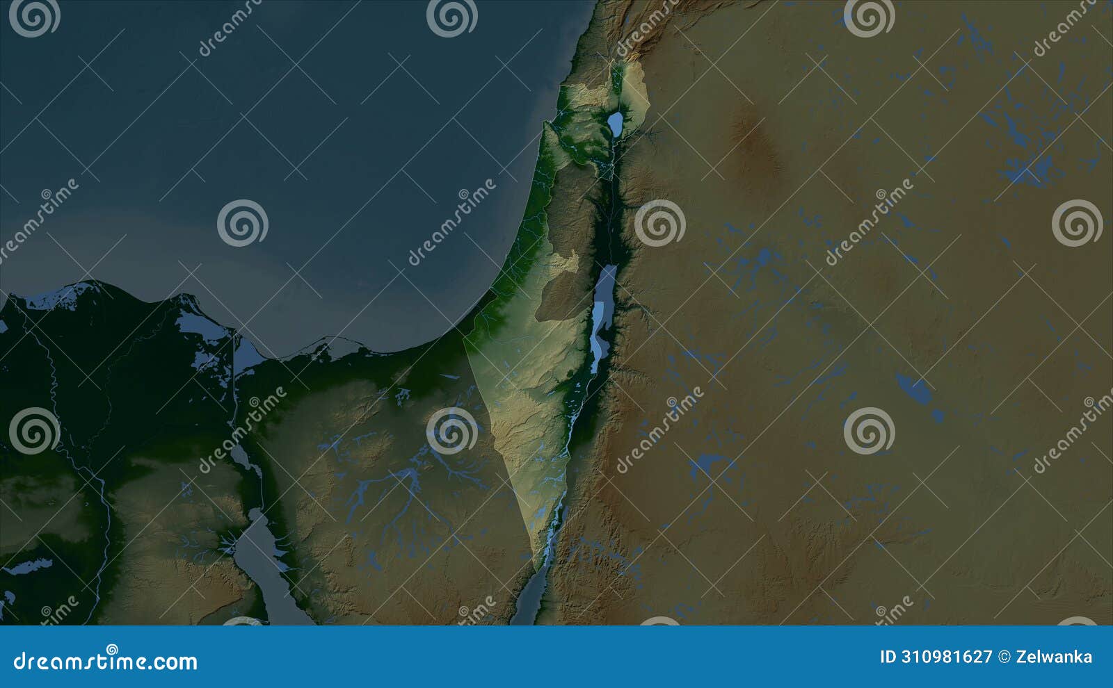 Israel Highlighted. Physical Stock Illustration - Illustration of ...