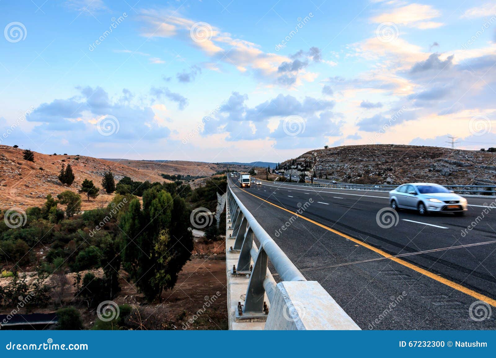 Israel Highway 6, a Toll Road Stock Photo - Image of route, nature ...