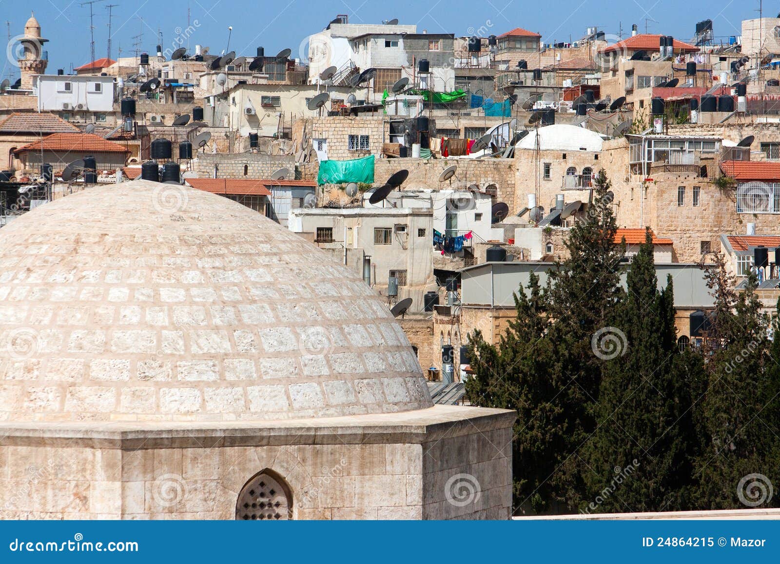 Israel, Jerusalem, Muslim Quarter, Roofs Stock Image - Image of ...