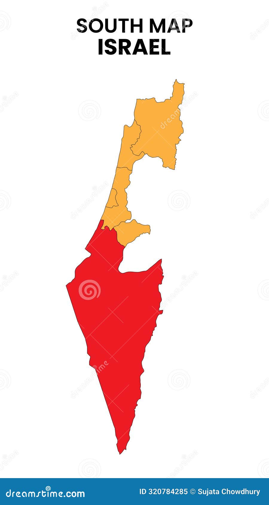 Israel Map. Map of Israel with Borders of Regions Stock Illustration ...