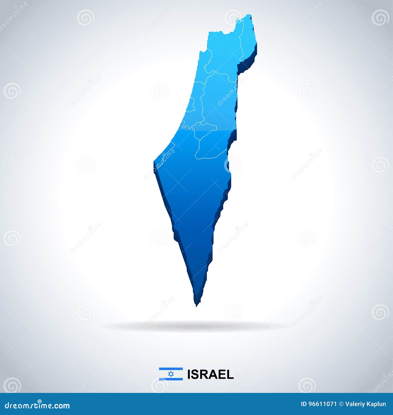Israel - Map and Flag Illustration Stock Illustration - Illustration of ...