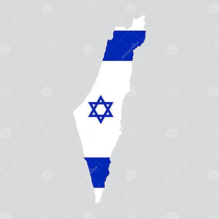 Israel Map Painted in the Color of the Flag Stock Vector - Illustration ...