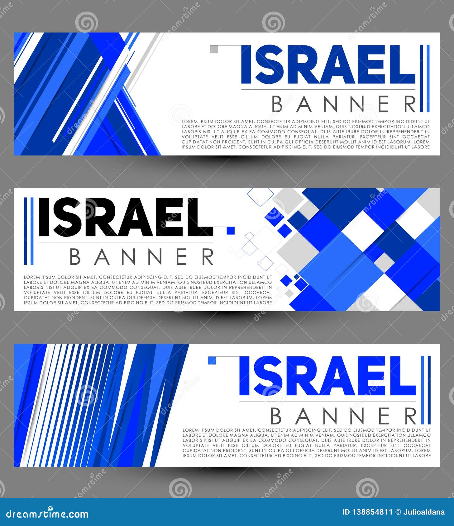 Israel Modern Banner Template Vector Set Design Stock Vector ...