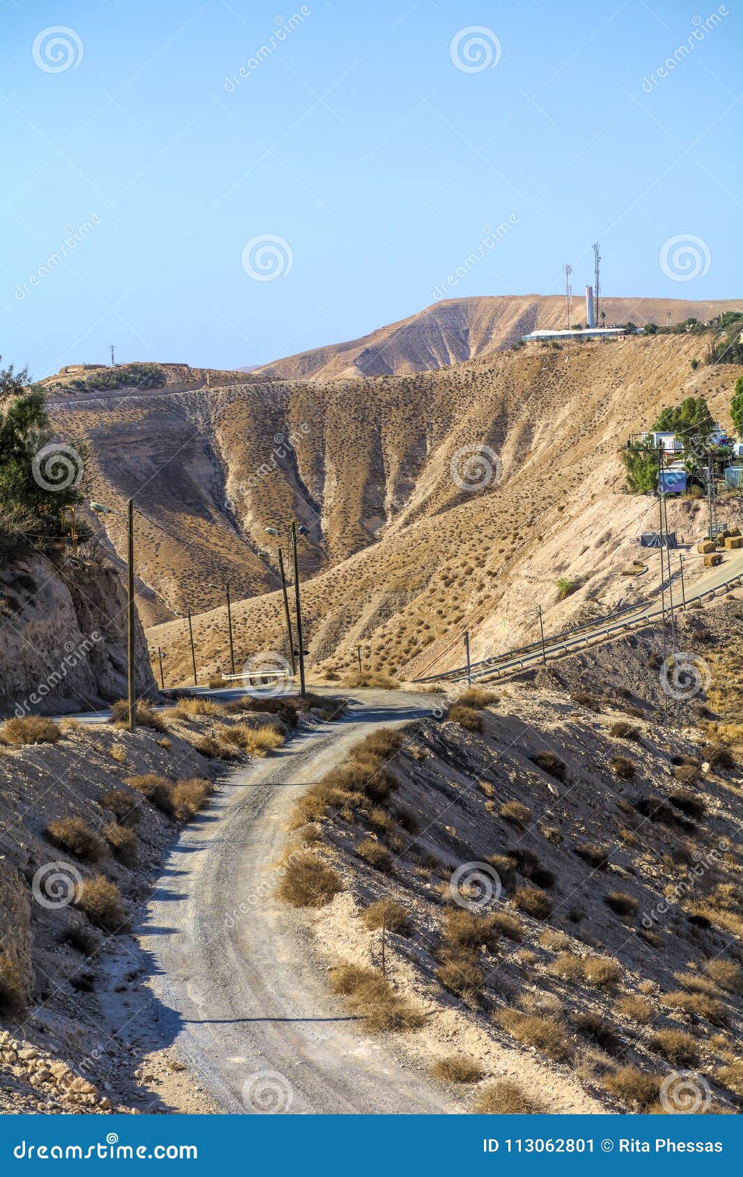 115/5000 Israel, Negev Desert, View of a Narrow Mountain Road through ...