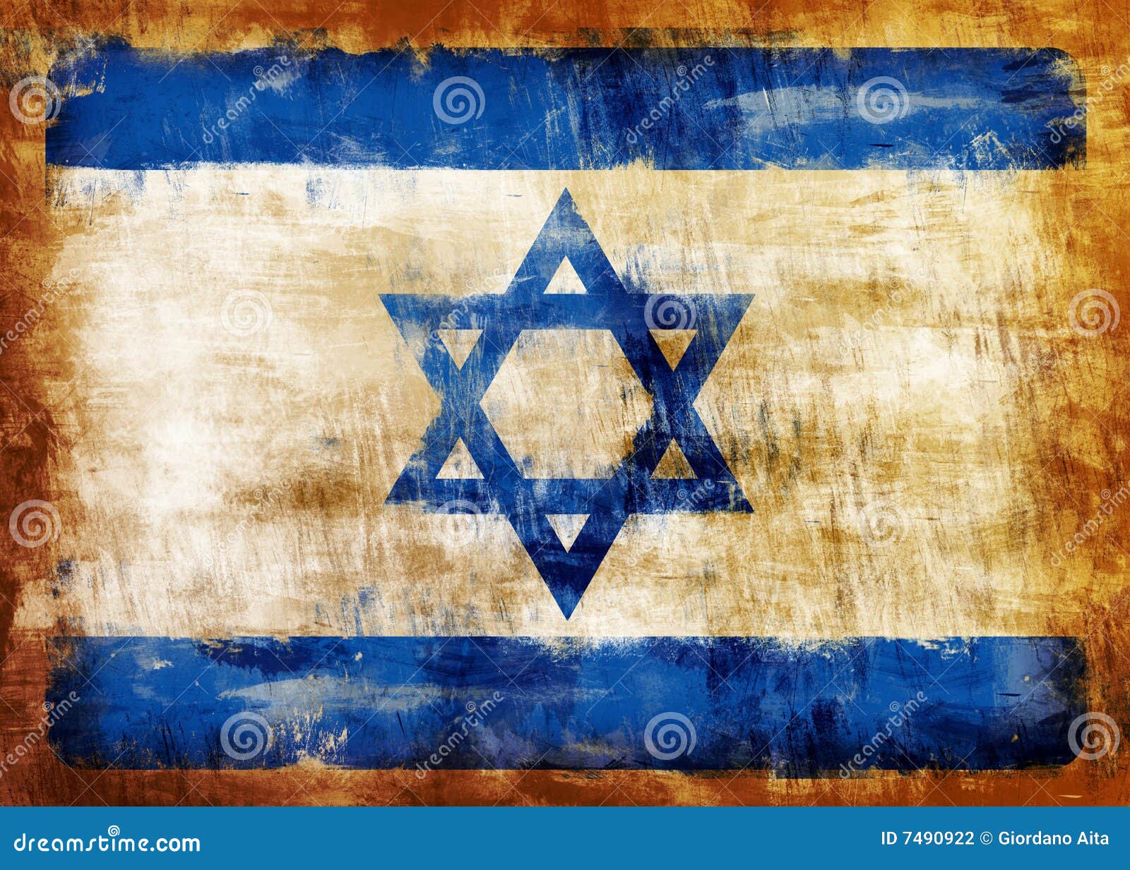 Israel old painted flag stock illustration. Illustration of scratched ...
