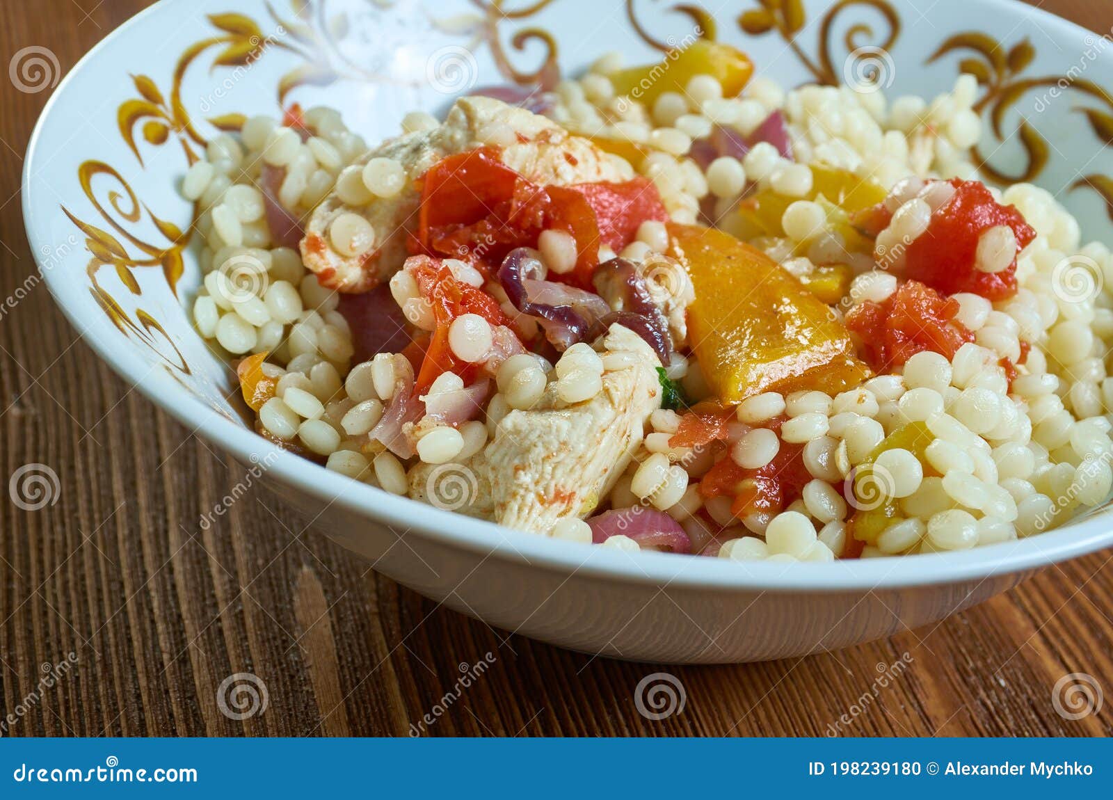 Israel One Pot Garlicky Ptitim Stock Photo - Image of roasted, grilled ...