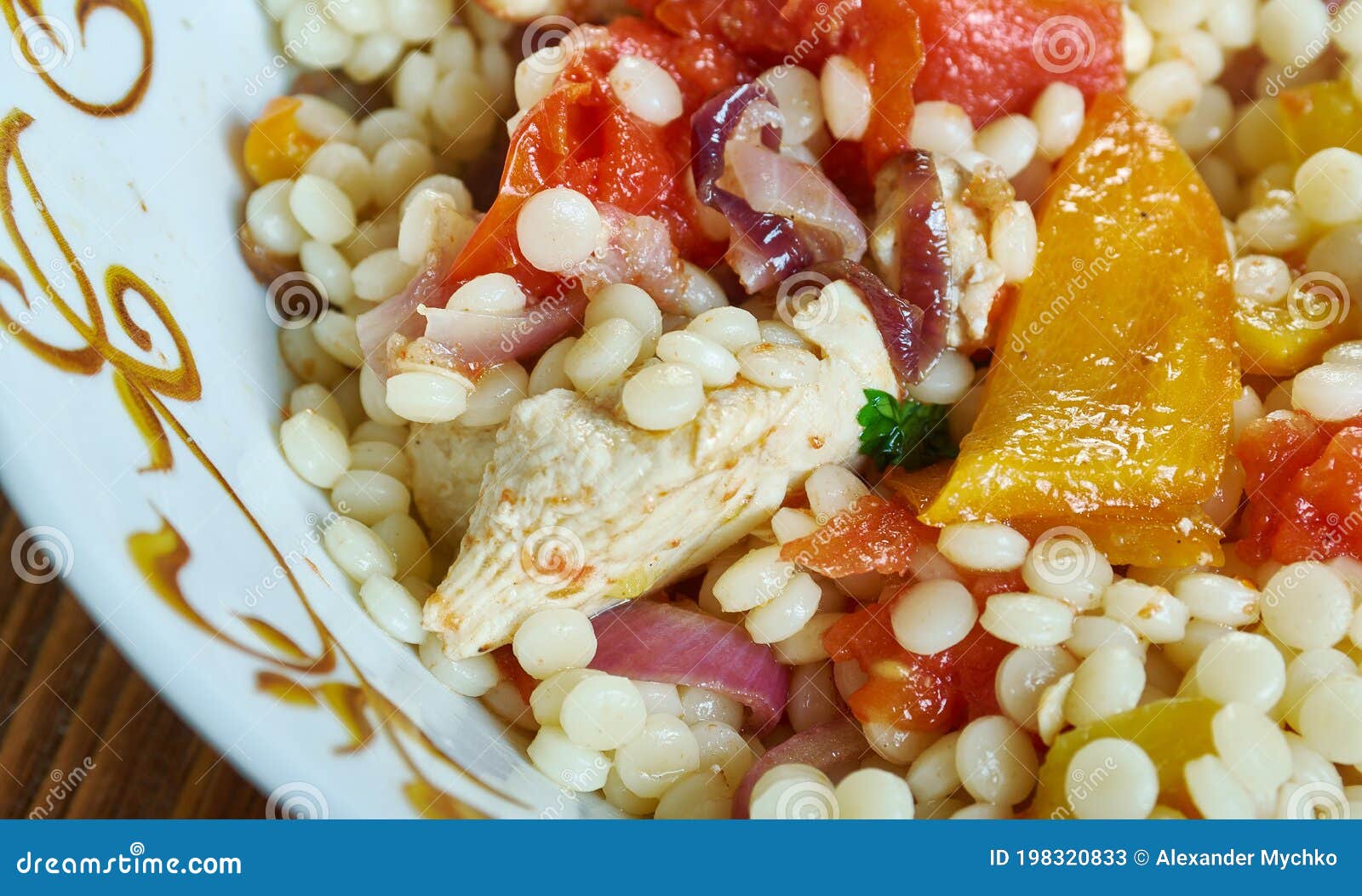 Israel One Pot Garlicky Ptitim Stock Image - Image of onion, seasoning ...