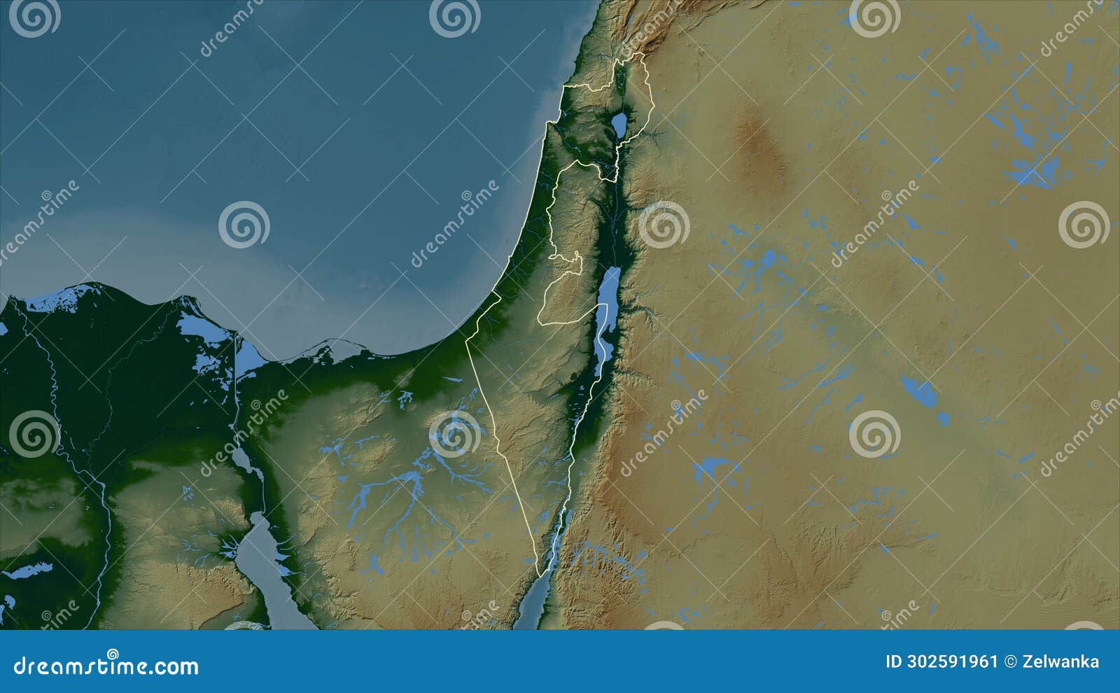 Israel outlined. Physical stock illustration. Illustration of atlas ...