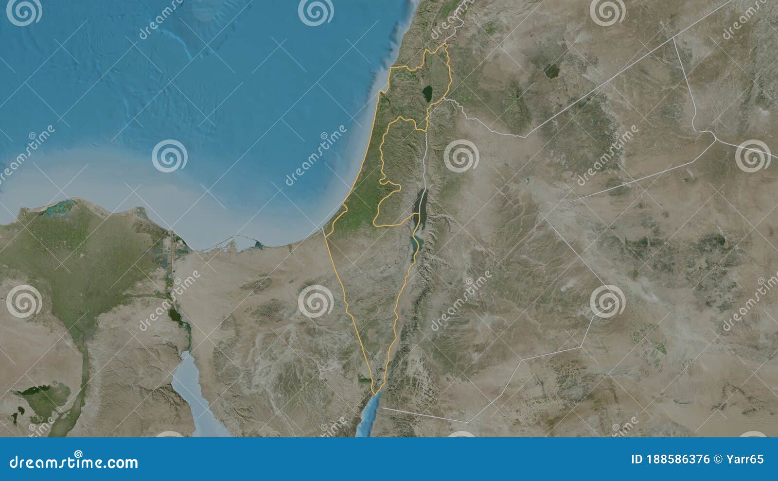 Israel - Overview. Satellite Stock Illustration - Illustration of ...