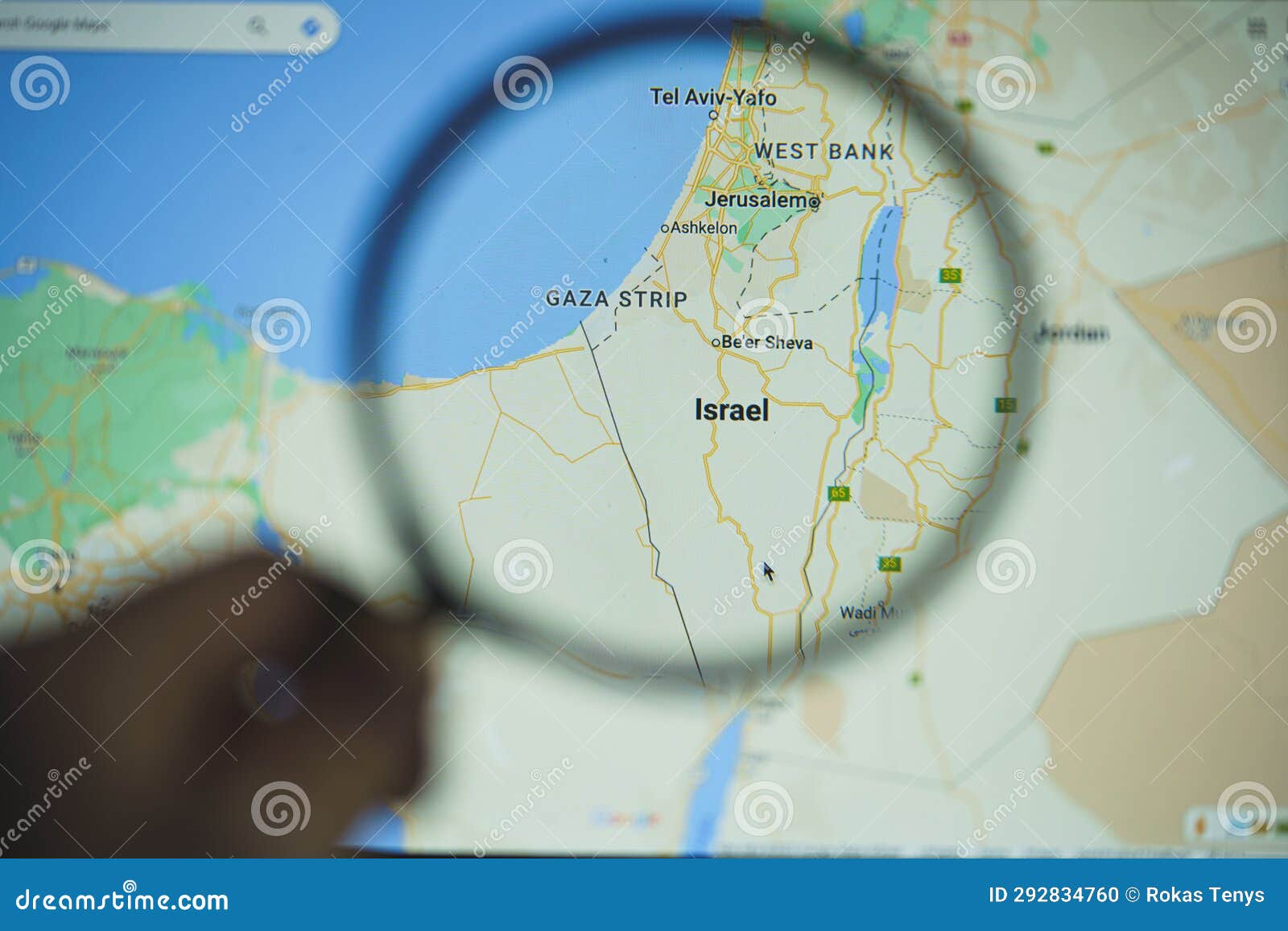 Israel and and Palestine on Google Maps Editorial Image - Image of ...