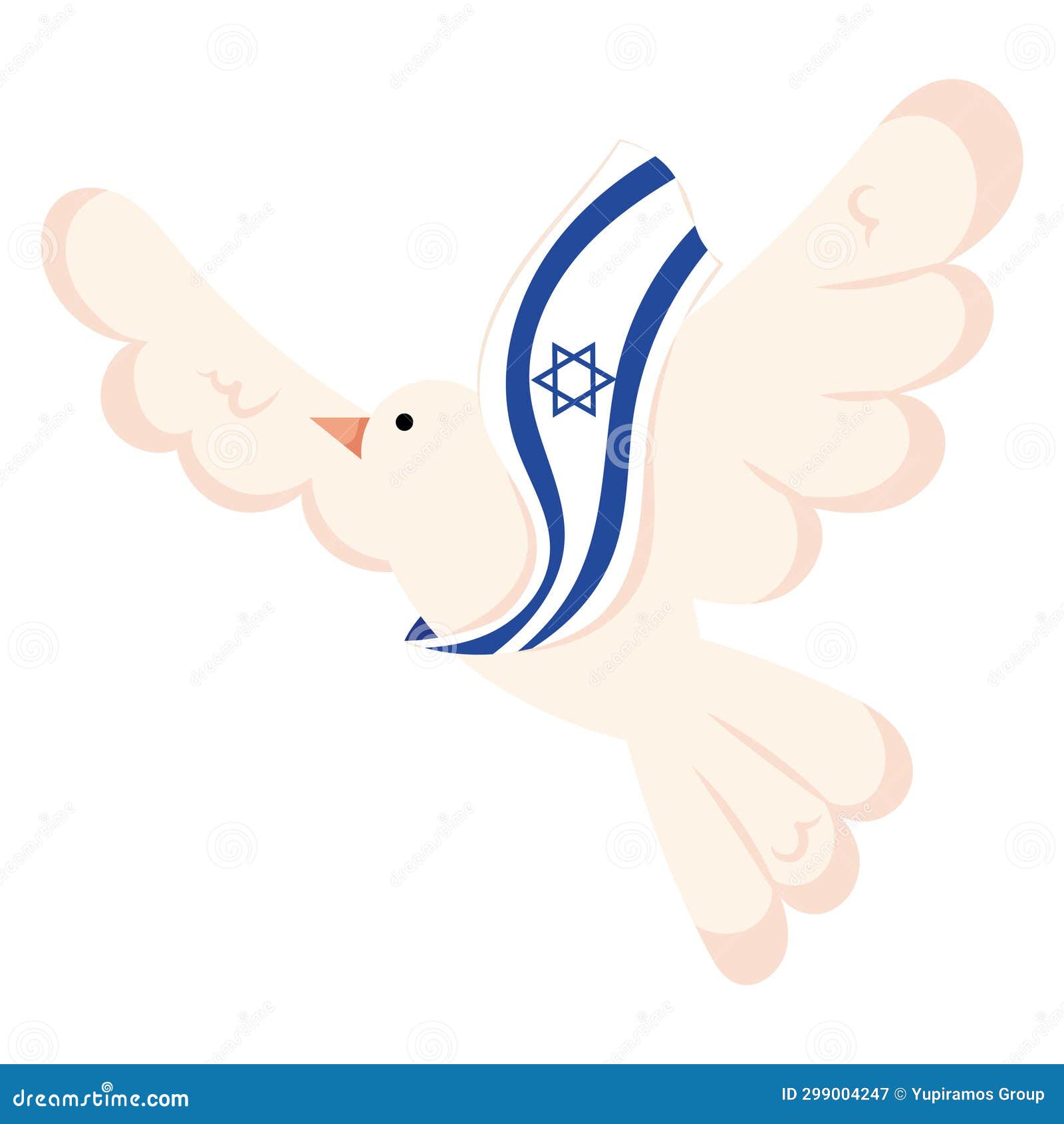 Israel Peace Dove with Flag Stock Illustration - Illustration of ...