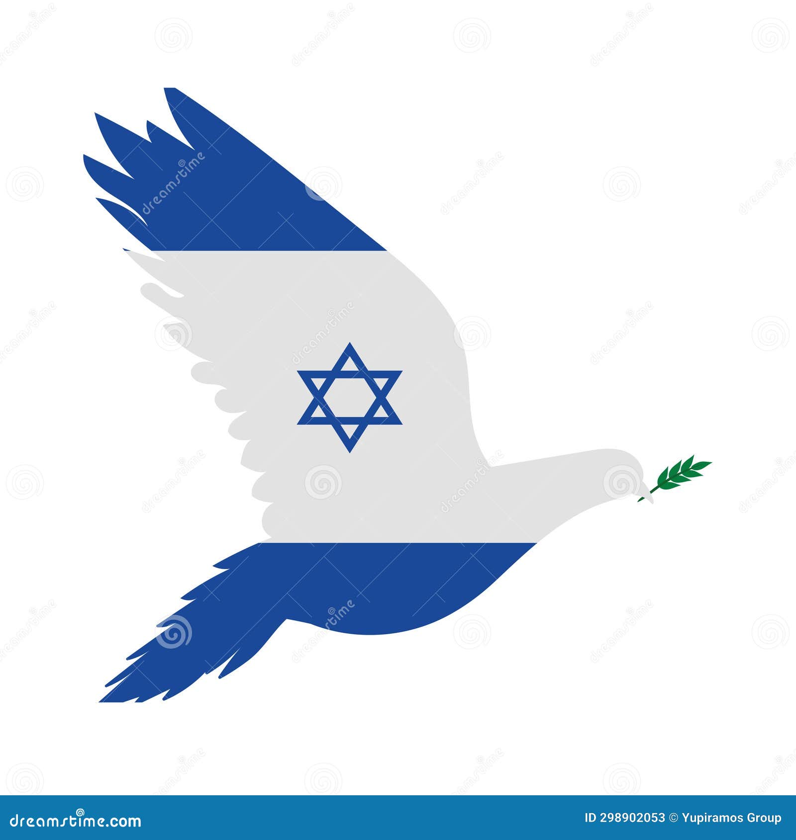 Israel Peace Dove and Olive Branch Stock Illustration - Illustration of ...