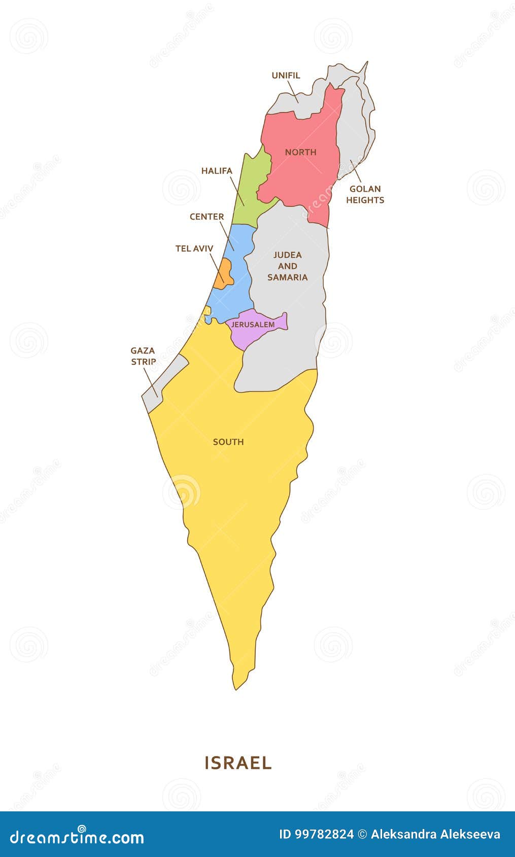Israel Regions, Vector Geography Background Stock Vector - Illustration ...