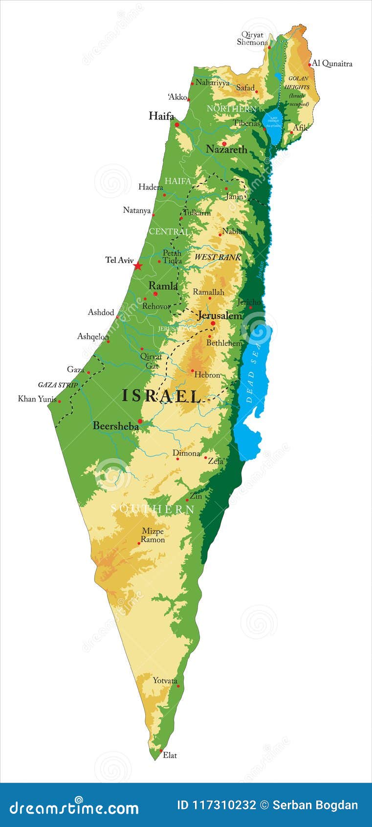 Israel 3D Map Cartoon Vector | CartoonDealer.com #237889427