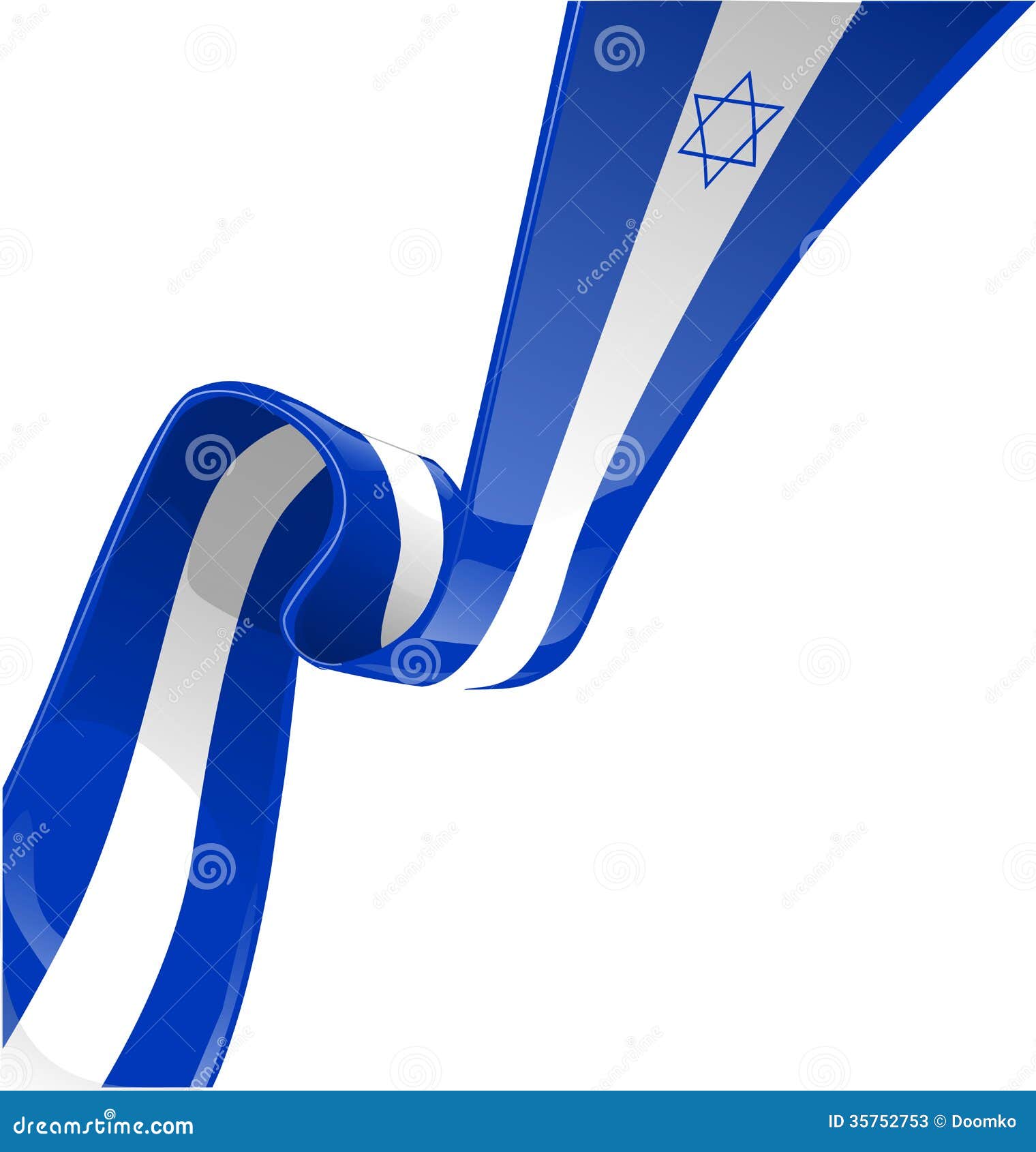 Israel ribbon flag stock vector. Illustration of color - 35752753