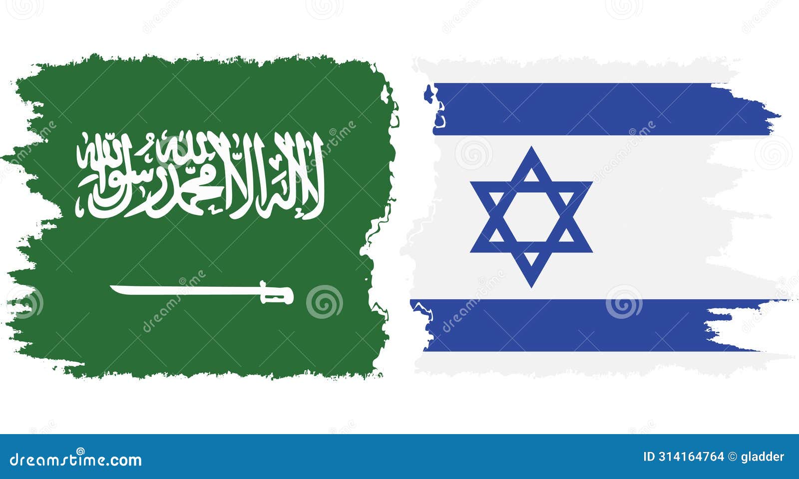 Israel and Saudi Arabia Grunge Flags Connection Vector Stock Vector ...