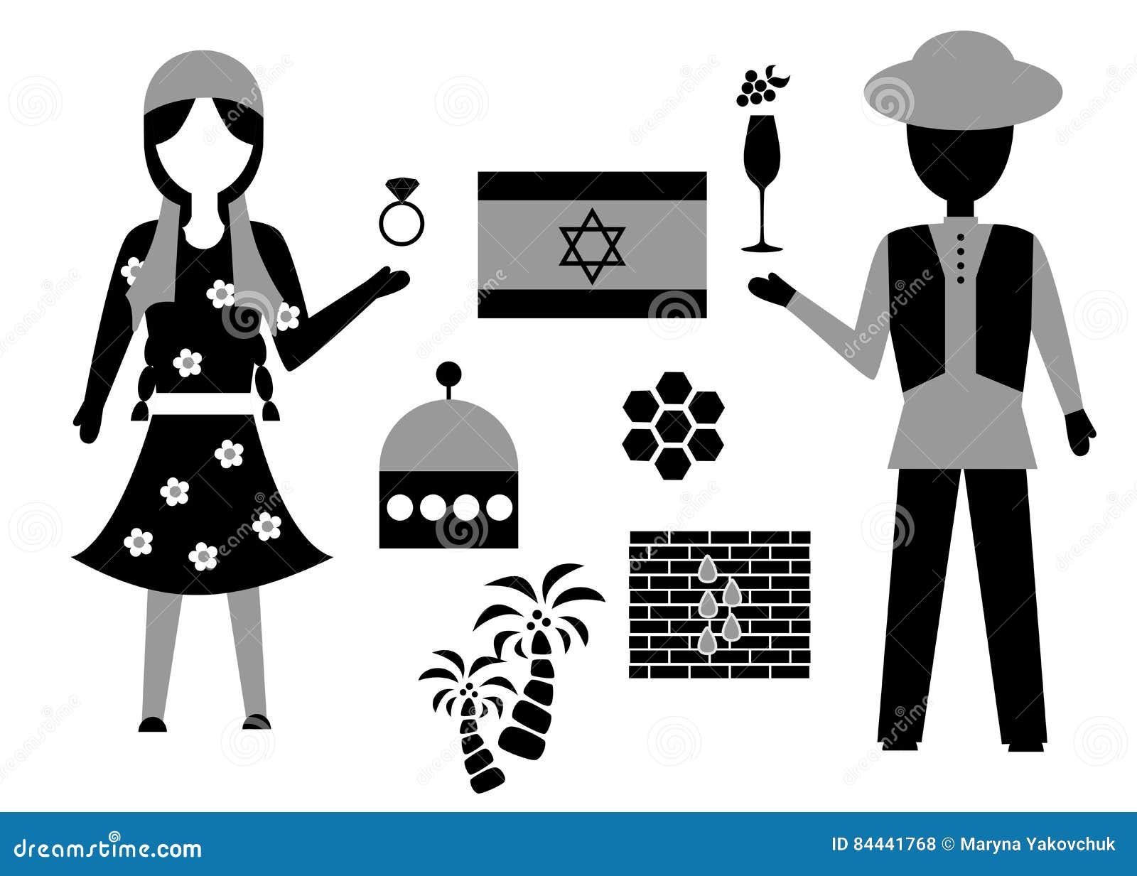 The israel set stock vector. Illustration of people, religion - 84441768