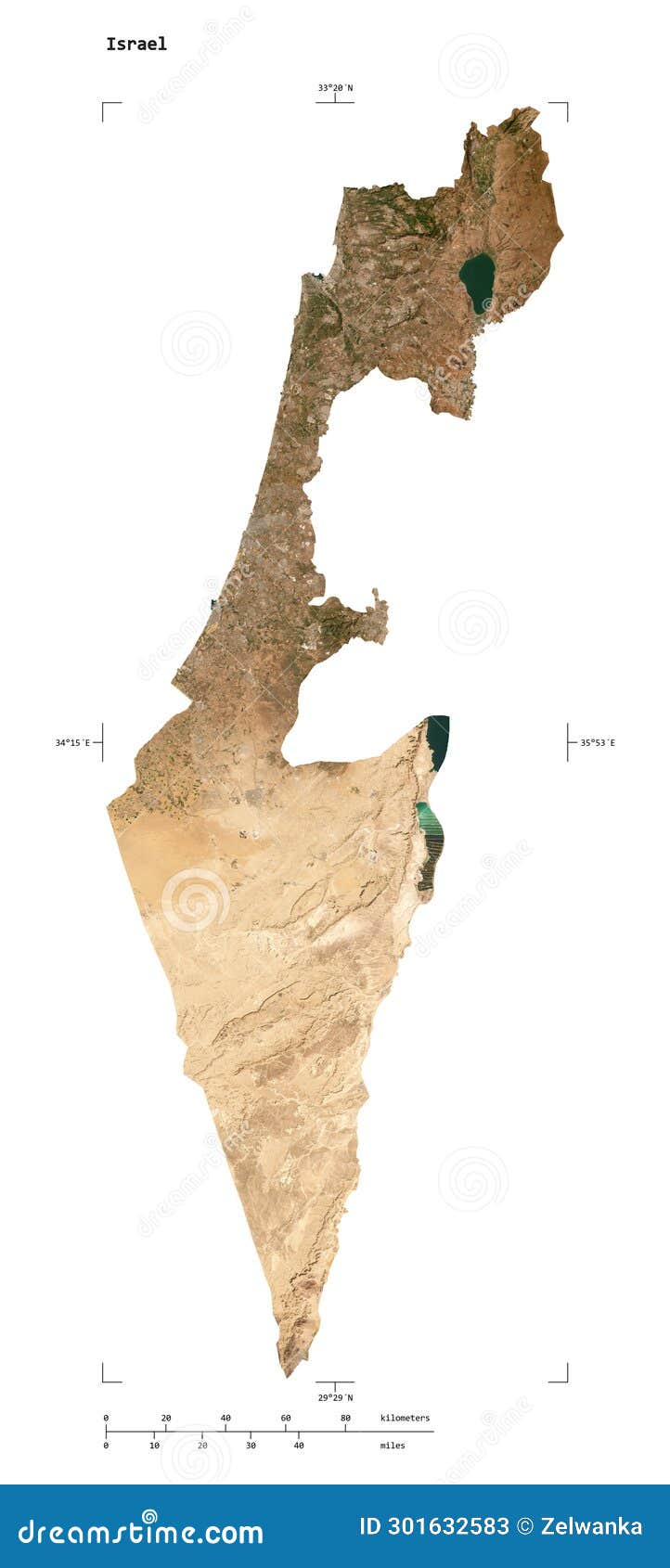 Israel Shape on White. Low-res Satellite Stock Illustration ...